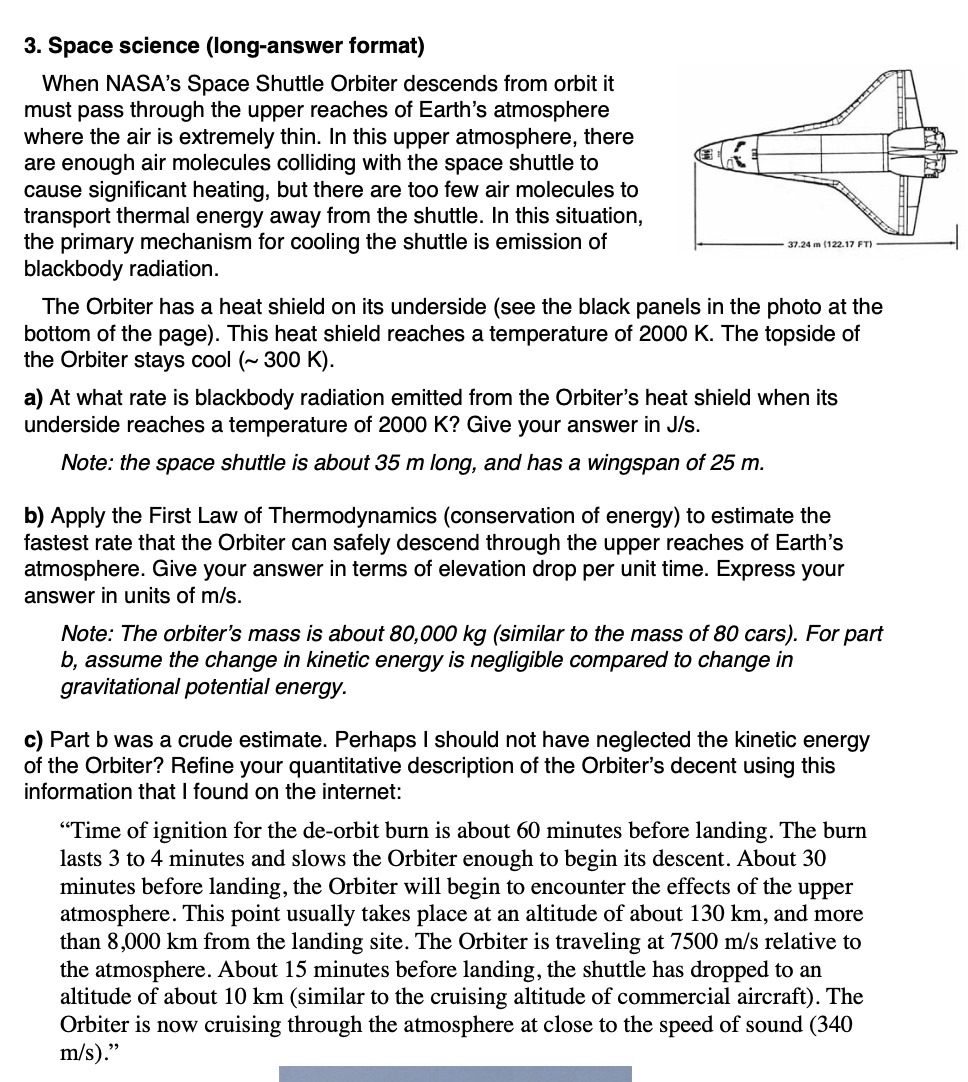Solved 37.24 m (122.17 FT) 3. Space science (long-answer | Chegg.com