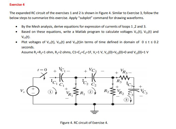 Solved Exercise 4 The expanded RC circuit of the exercises 1 | Chegg.com
