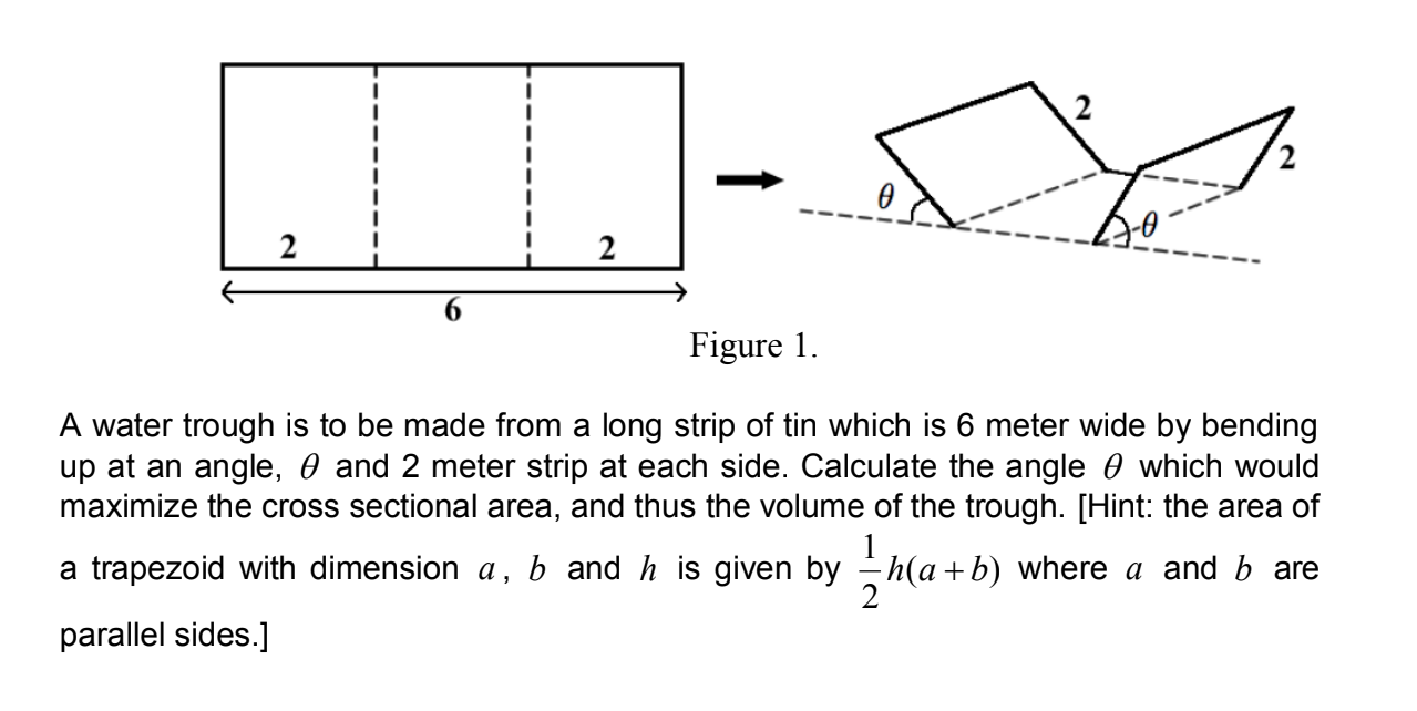 Solved 2 2 0 2 2 Figure 1. A water trough is to be made from | Chegg.com