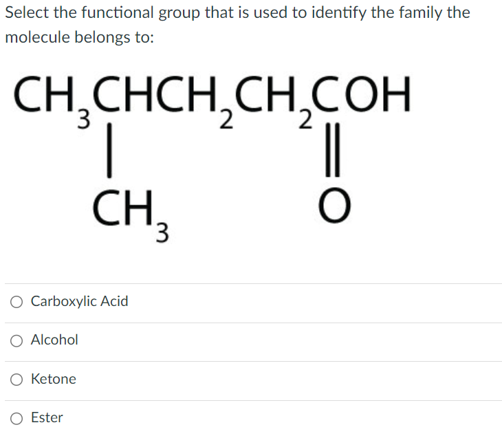 Solved Select the functional group that is used to identify | Chegg.com
