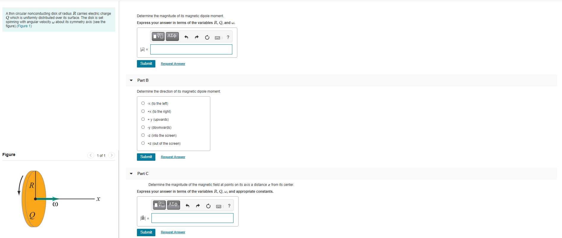 Solved A thin circular nonconducting disk of radius R | Chegg.com