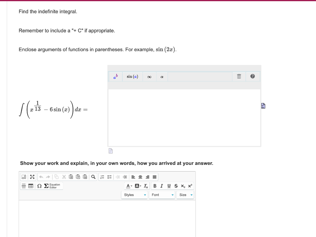 Solved Find the indefinite integral. Remember to include a | Chegg.com