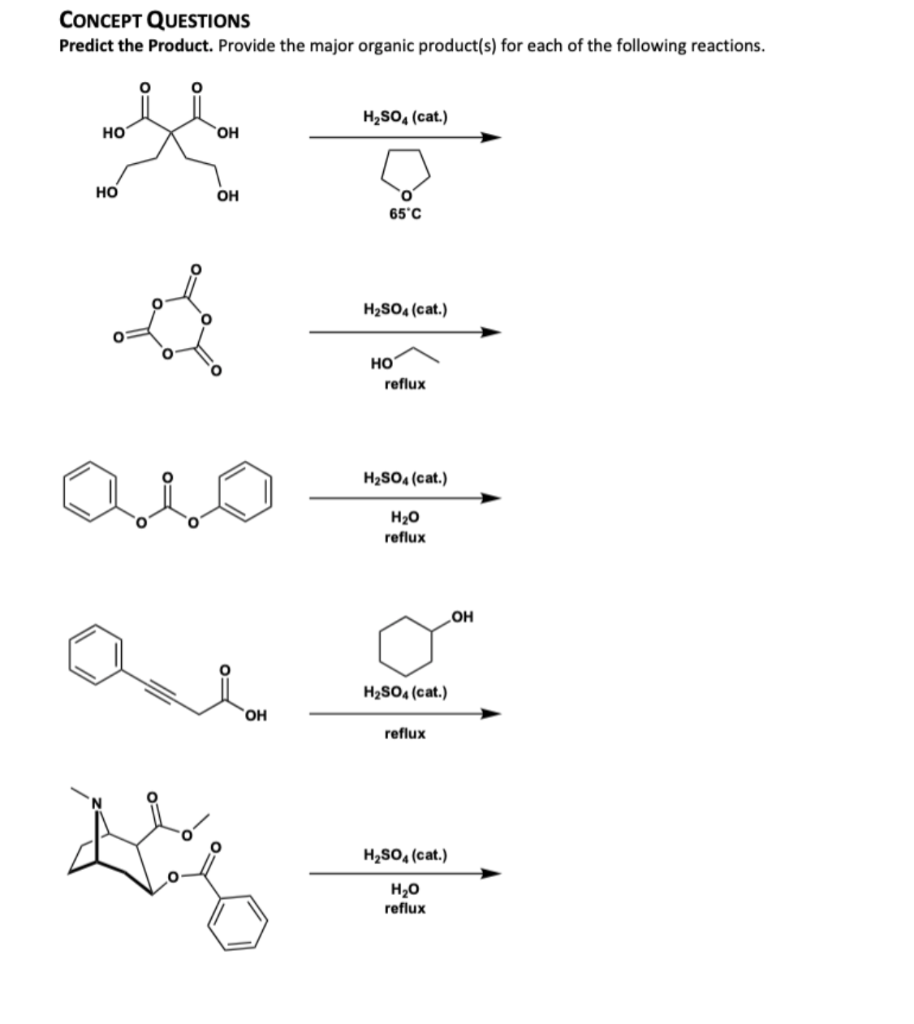 Solved CONCEPT QUESTIONS Predict the Product. Provide the | Chegg.com