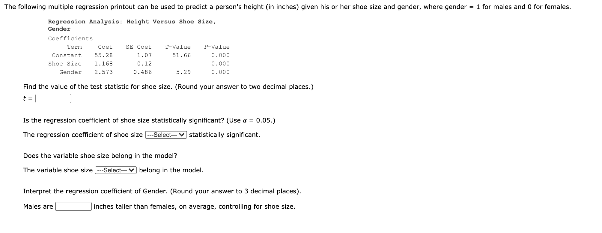 Solved The following multiple regression printout can be | Chegg.com