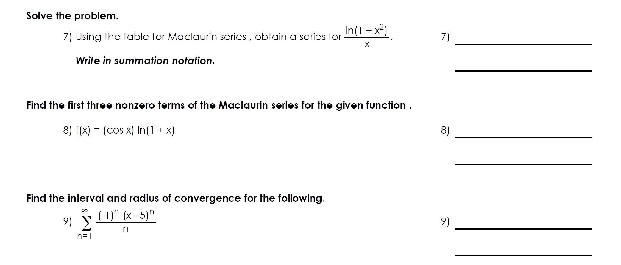 Solved Can anyone help me on number 7, 8, and 9 please. I | Chegg.com