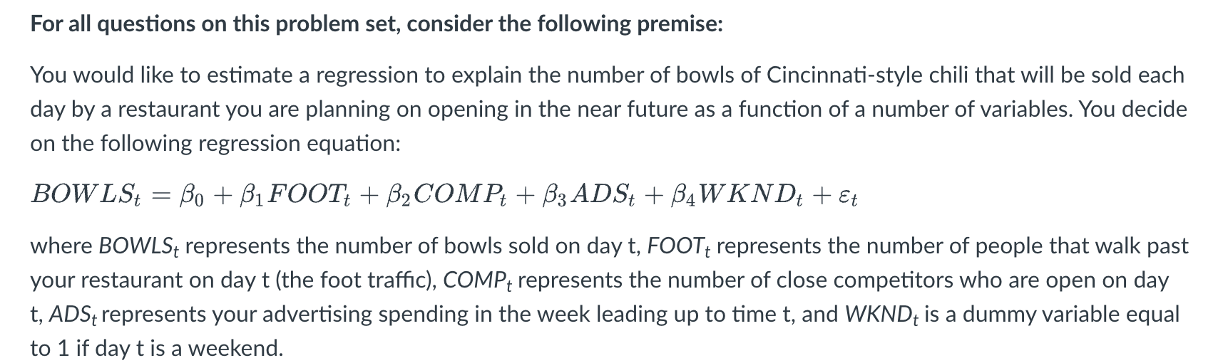 Solved For all questions on this problem set, consider the | Chegg.com