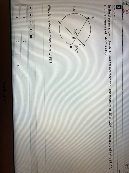 Solved 3 In The Diagram Shown Chords Ab And Cd Intersect At