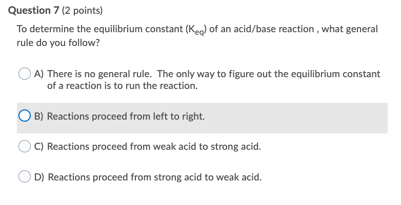 Solved To determine the equilibrium constant (Keq) of an | Chegg.com