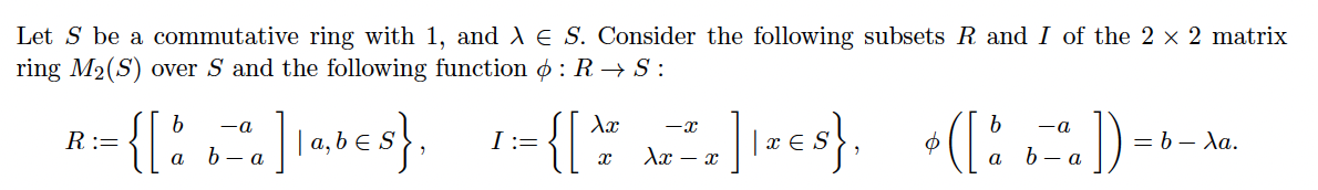 Solved Let S be a commutative ring with 1 , and λ∈S. | Chegg.com