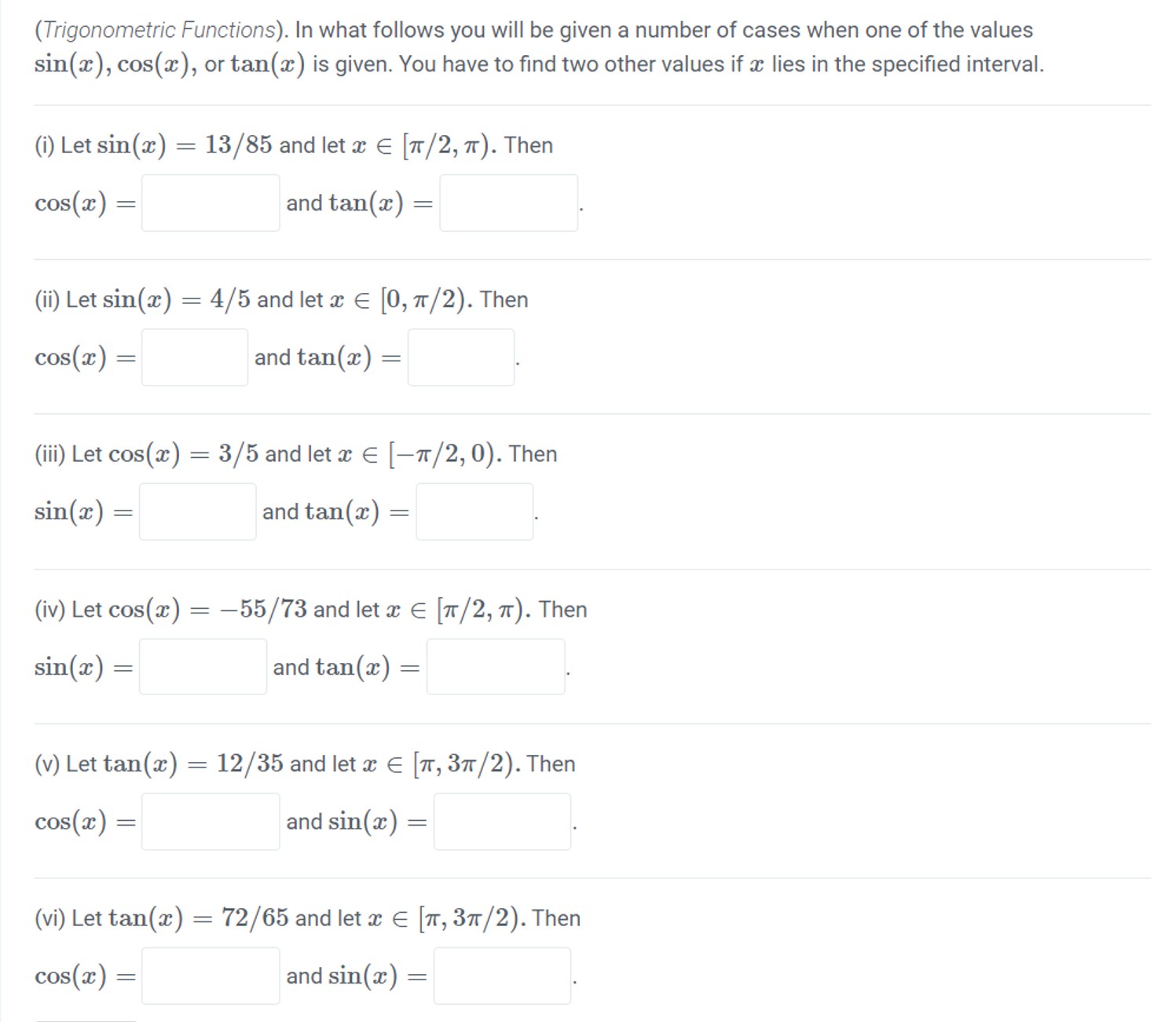 Solved (Trigonometric Functions). ﻿In what follows you will | Chegg.com