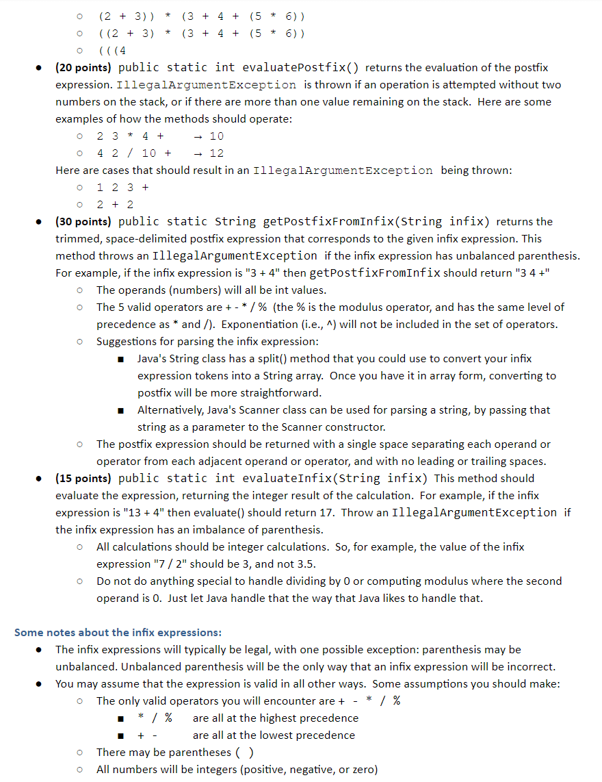 Solved import java.util.*; public class InfixExpression { | Chegg.com