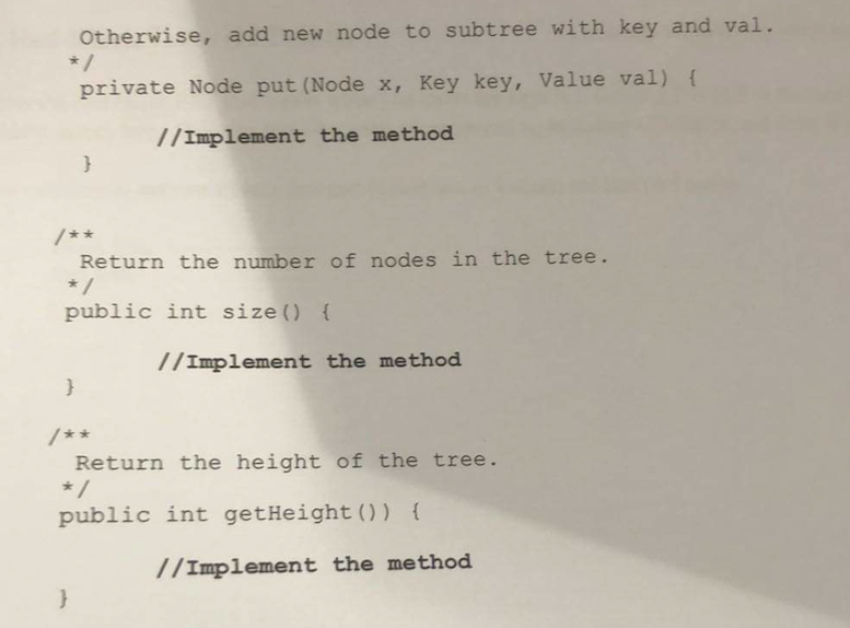 3. Binary Search Tree (15 Points) Complete the get, | Chegg.com