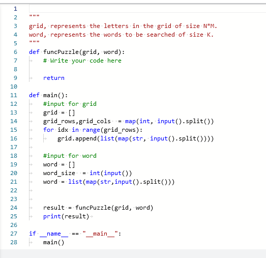 Solved """ grid, represents the letters in the grid of size | Chegg.com
