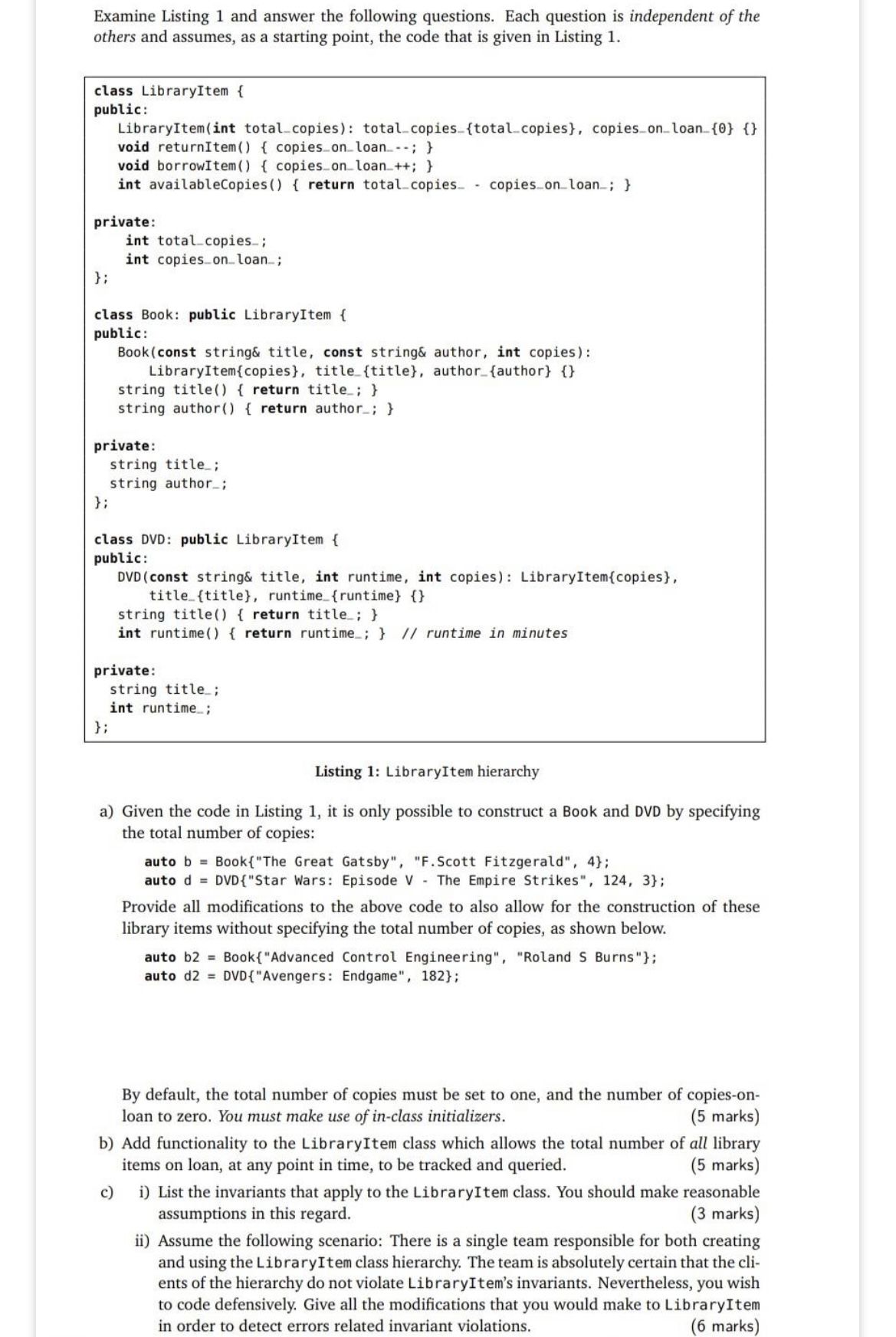 Solved Examine Listing 1 and answer the following questions. | Chegg.com