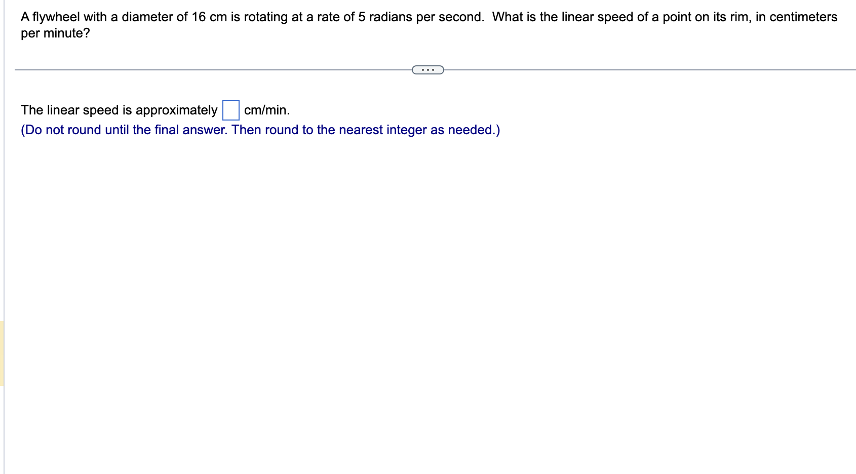 Solved A flywheel with a diameter of 16 cm is rotating at a | Chegg.com