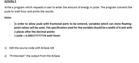 Solved hye can help me doing activity 2, 3, and 4 using | Chegg.com