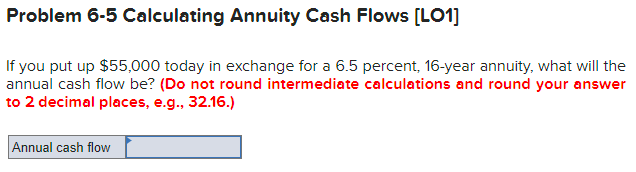 Solved Problem 6-5 Calculating Annuity Cash Flows [LO1] If | Chegg.com