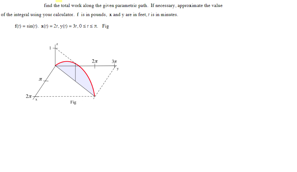 Solved find the total work along the given parametric path. | Chegg.com