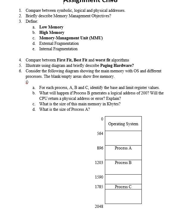Solved 1. Compare between symbolic, logical and physical | Chegg.com