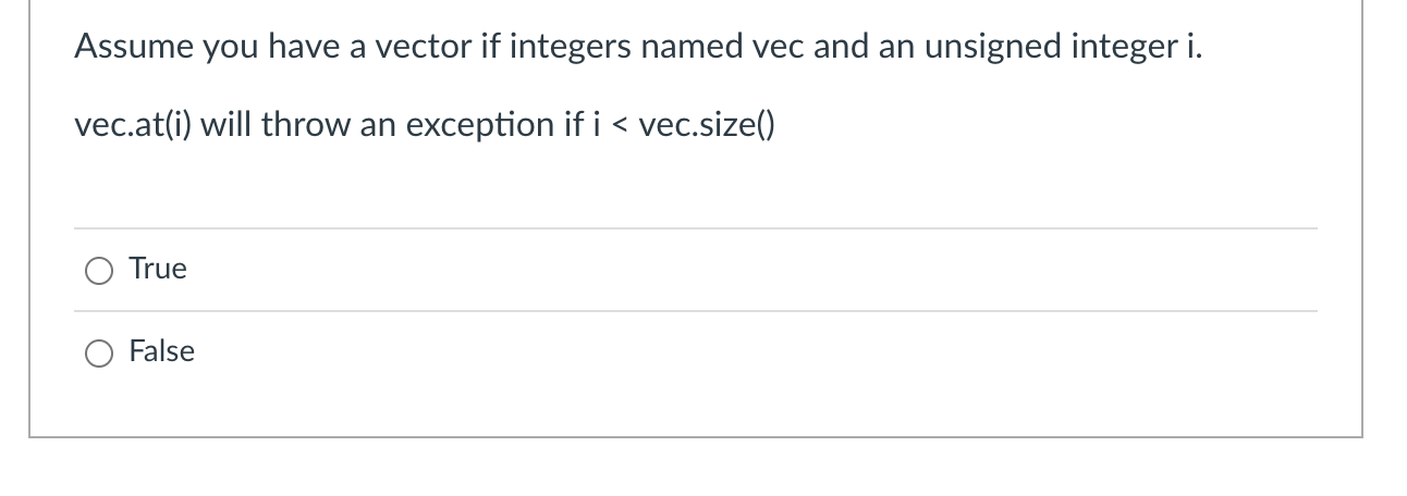 Solved Assume you have a vector if integers named vec and an | Chegg.com