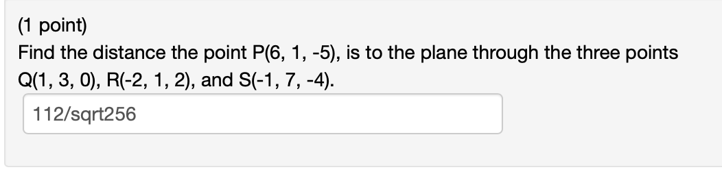 Solved Find the distance the point P(6,1,−5), is to the | Chegg.com