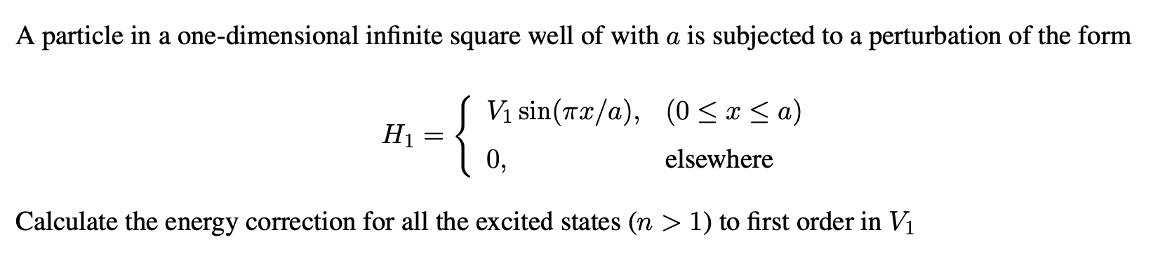 Solved A particle in a one-dimensional infinite square well | Chegg.com