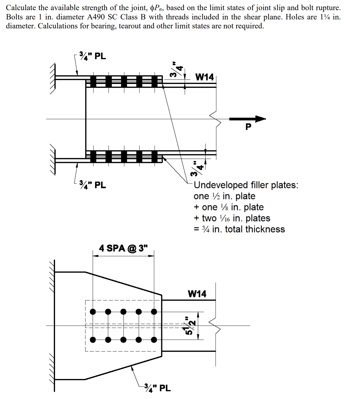 Solved Calculate the available strength of the joint, ϕPn, | Chegg.com
