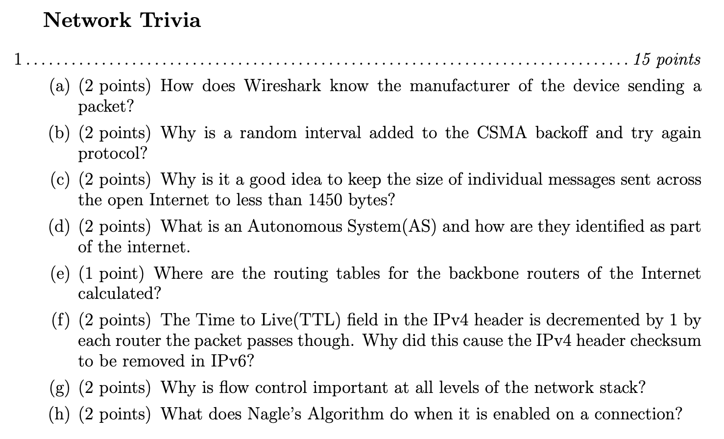 Solved 1(a) (2 ﻿points) ﻿How does Wireshark know the | Chegg.com