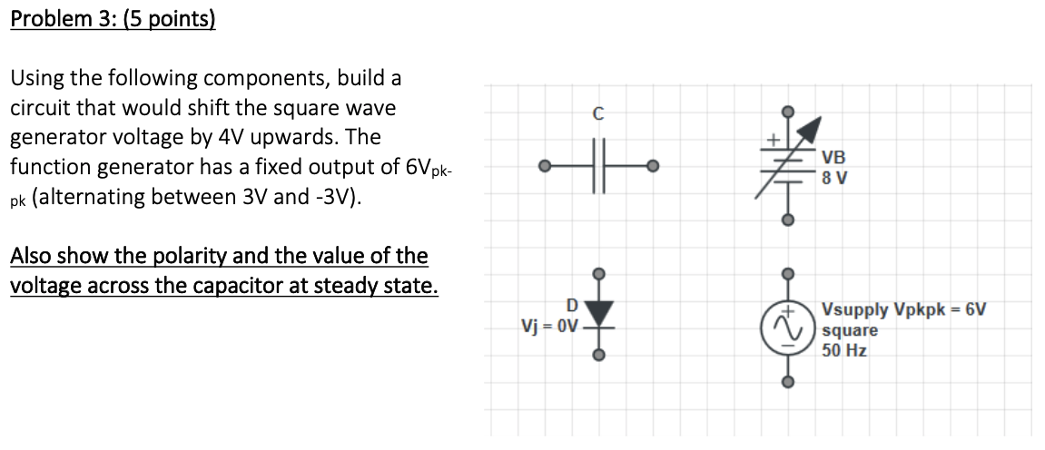 Solved Problem 3: (5 points) Using the following components, | Chegg.com
