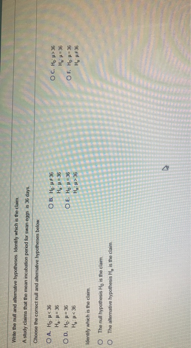 Solved Write the null and alternative hypotheses. Identify | Chegg.com