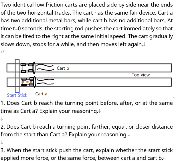 Solved Two identical low friction carts are placed side by | Chegg.com