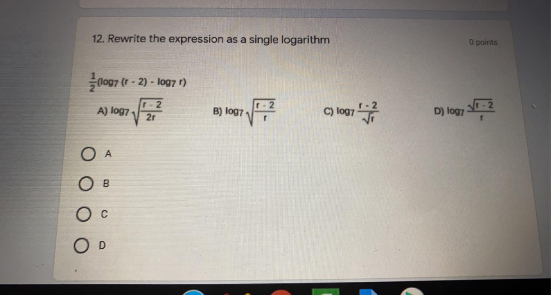 Solved 12. Rewrite the expression as a single logarithm 0 | Chegg.com