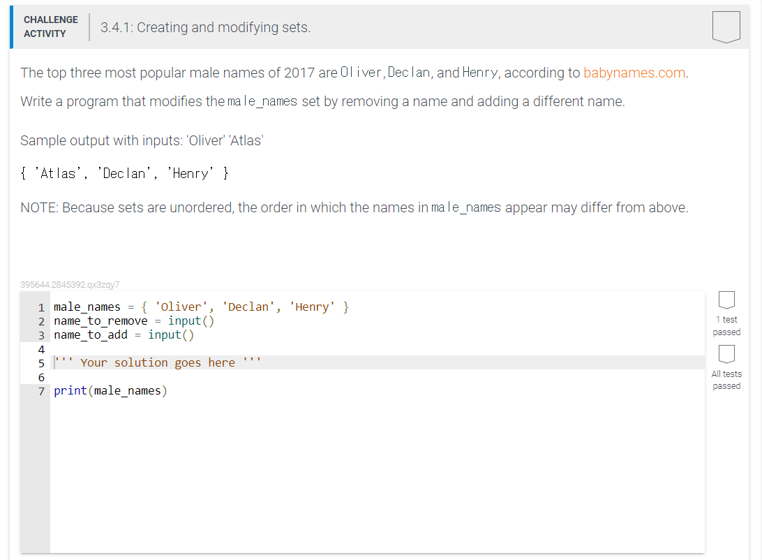 Solved begin tabular l l CHALLENGEE ACTIVITY Chegg