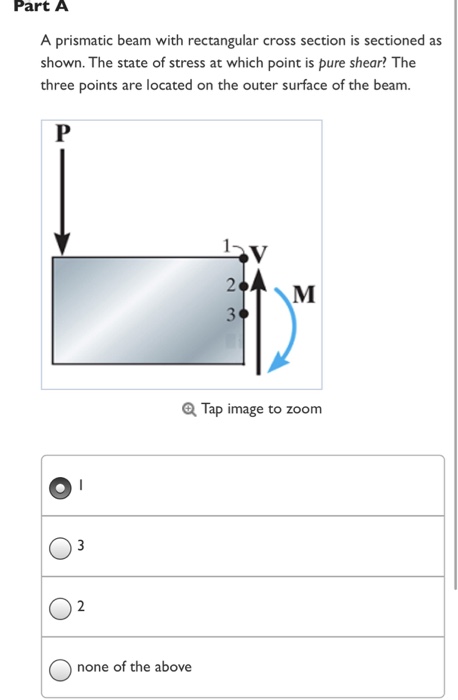 Solved Part A A prismatic beam with rectangular cross | Chegg.com