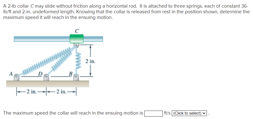 Solved A 2-lb collar C may slide without friction along a | Chegg.com