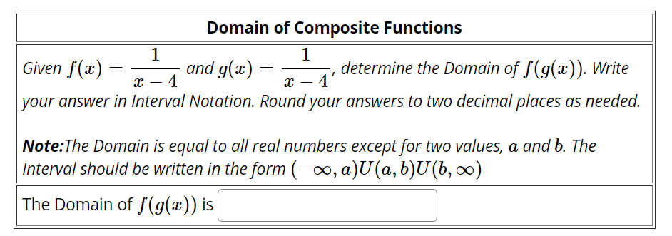 Solved Domain of Composite Functions Given f(x)=x−41 and | Chegg.com