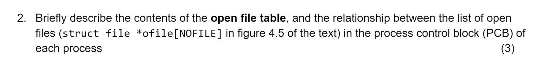 2. Briefly describe the contents of the open file | Chegg.com