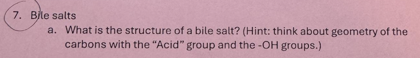 Solved Bile saltsa. ﻿What is the structure of a bile salt? | Chegg.com