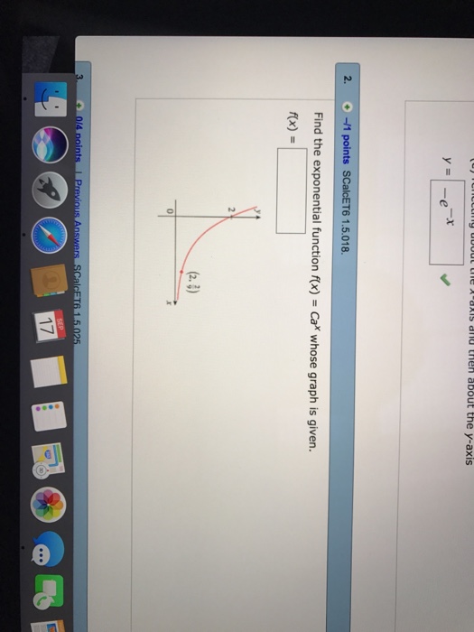 Solved Find the exponential function f(x) = Ca^x whose graph | Chegg.com