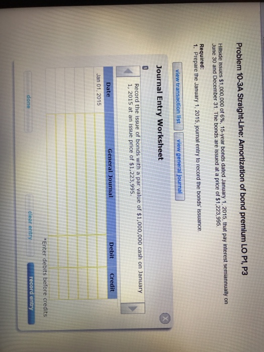 Solved Problem 10-3A straight-une: Amortization of bond | Chegg.com