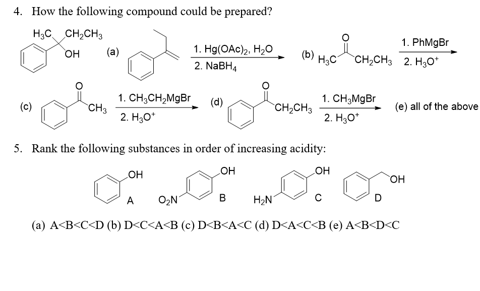 Solved 4. How the following compound could be prepared? H3 | Chegg.com
