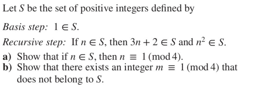 Solved Let S be the set of positive integers defined by | Chegg.com