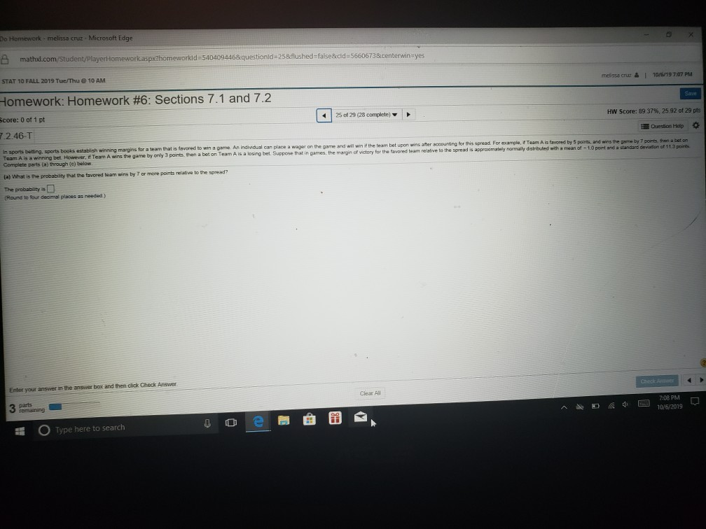 Solved Do Homework - melissa cruz - Microsoft Edge | Chegg.com
