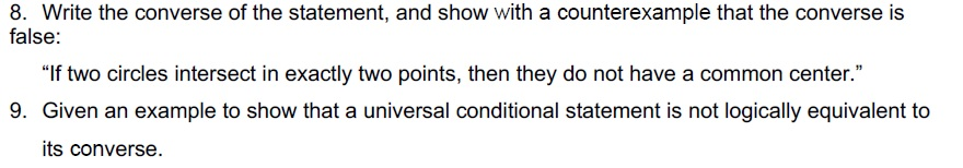 Solved 8 Write The Converse Of The Statement And Show With Chegg