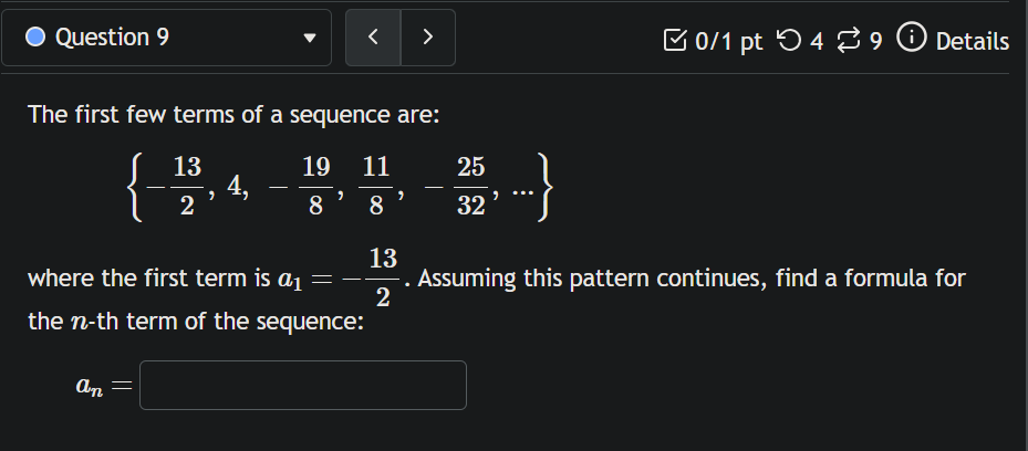Solved The first few terms of a sequence are: | Chegg.com