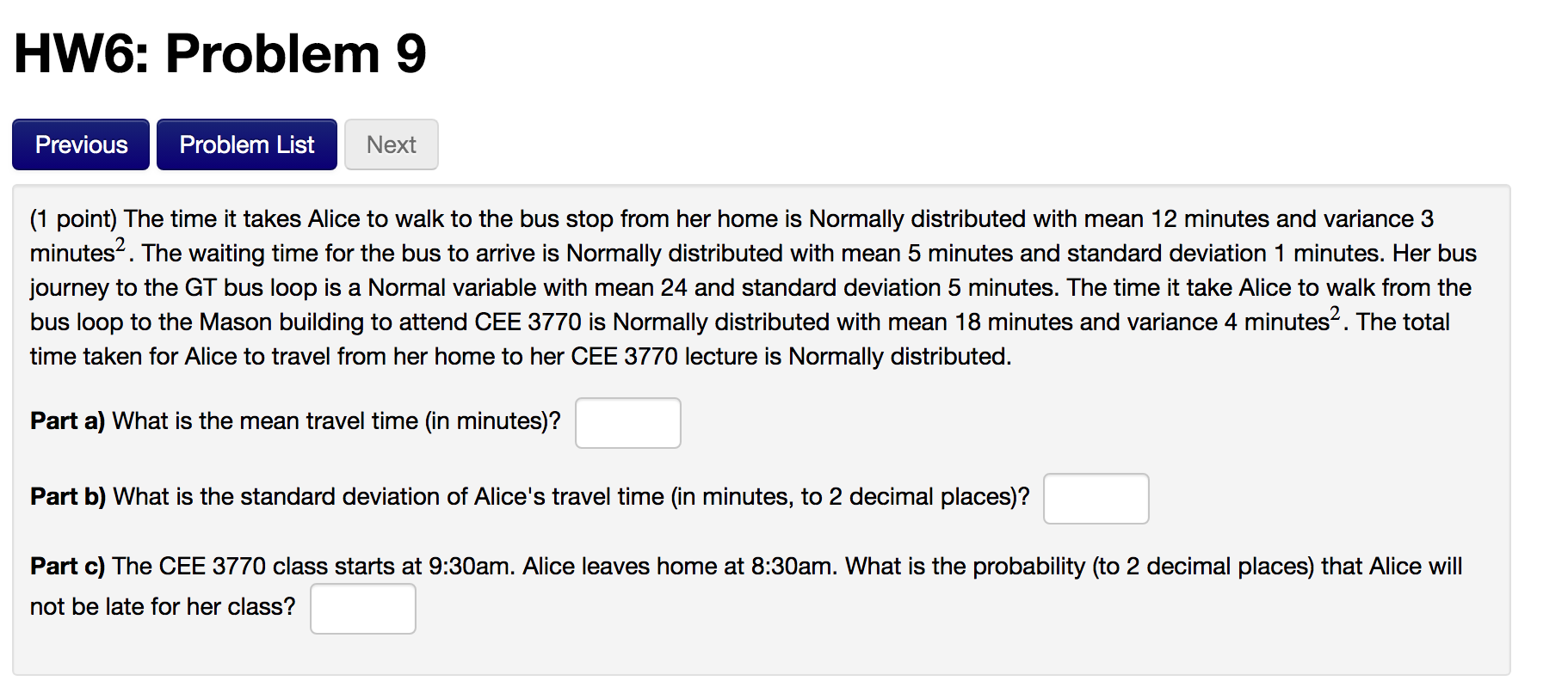 Solved HW6: Problem 9 Previous Problem List Next (1 point) | Chegg.com