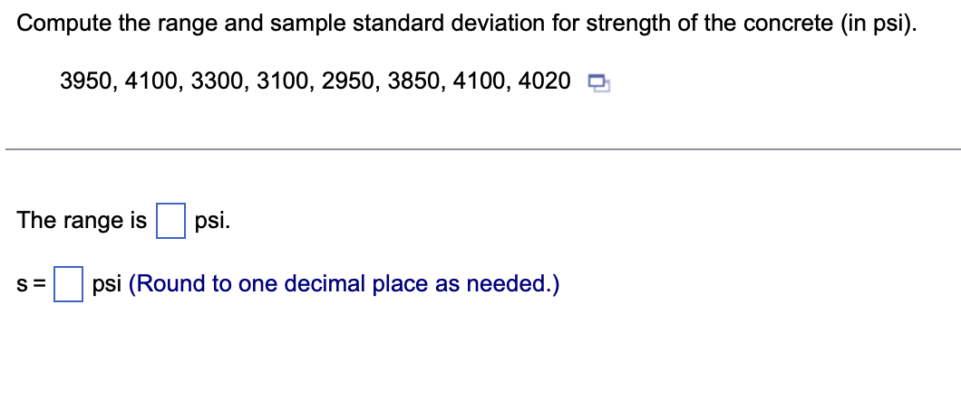 Solved Compute the range and sample standard deviation for | Chegg.com
