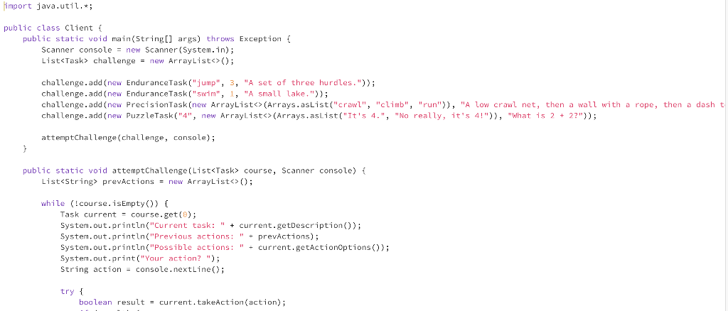 Solved In our simulation, a challenge will be represented by | Chegg.com