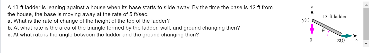 Solved A 13-ft ladder is leaning against a house when its | Chegg.com