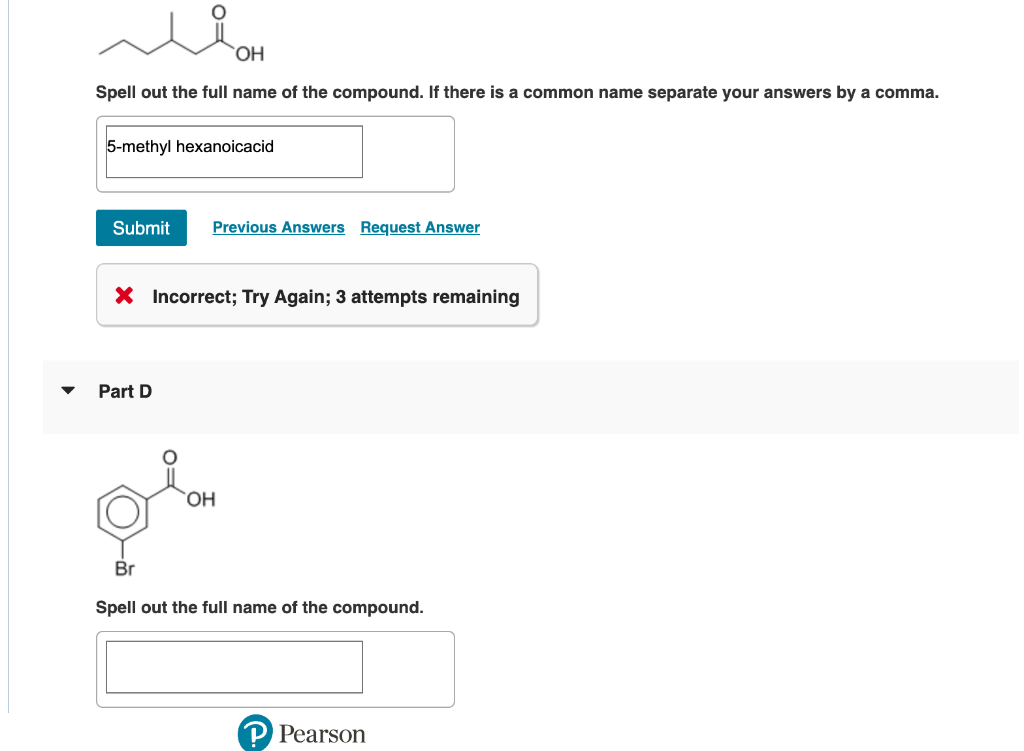 Solved X Incorrect; Try Again; 3 attempts remaining Part D | Chegg.com